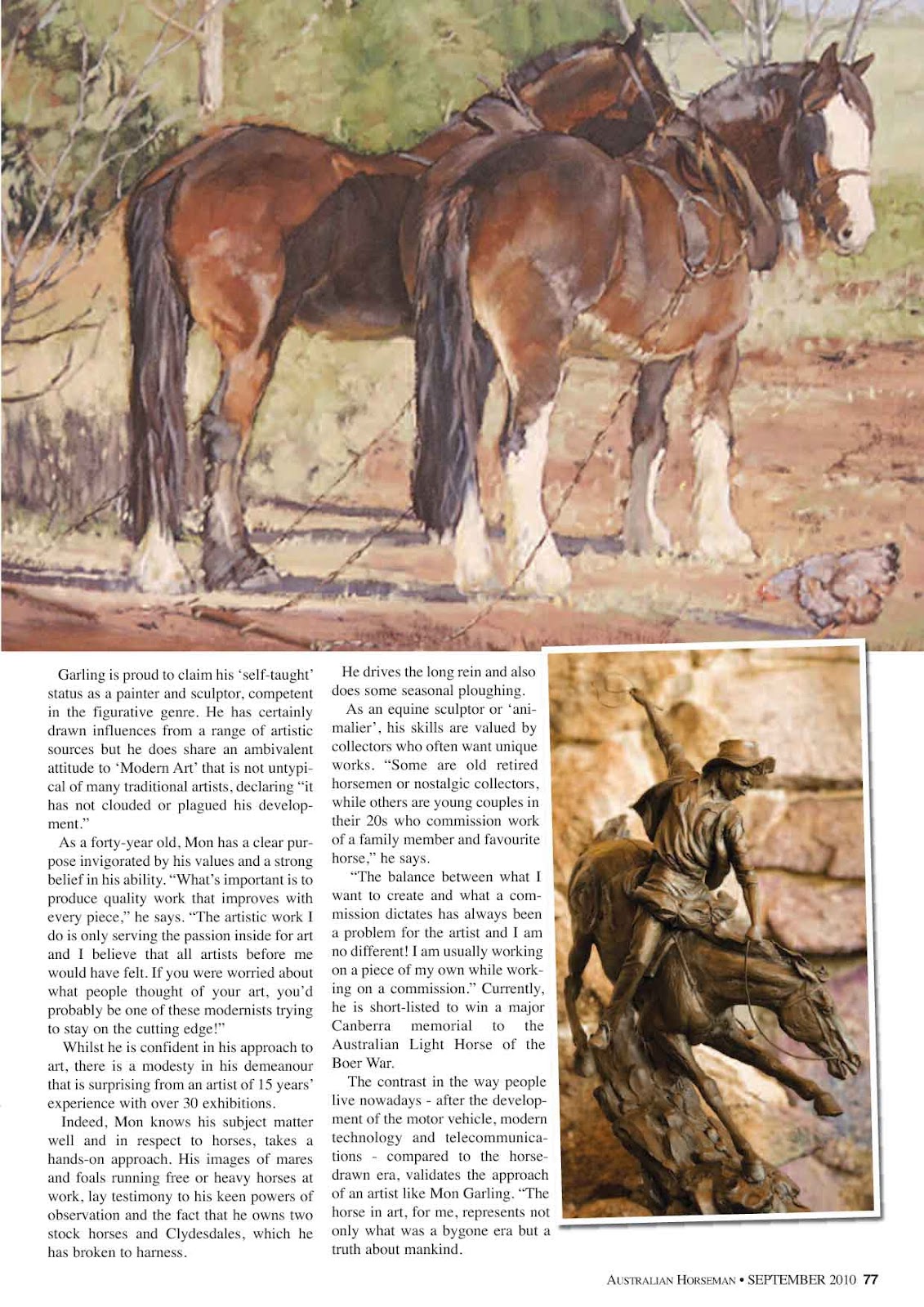 Freelance writing and photography by James Vereker: Artist Profiles