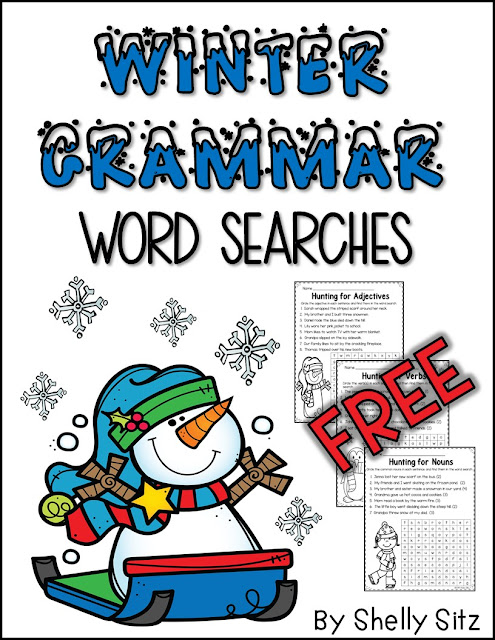 Winter Grammar Word Searches - Second Grade Teaching Blog