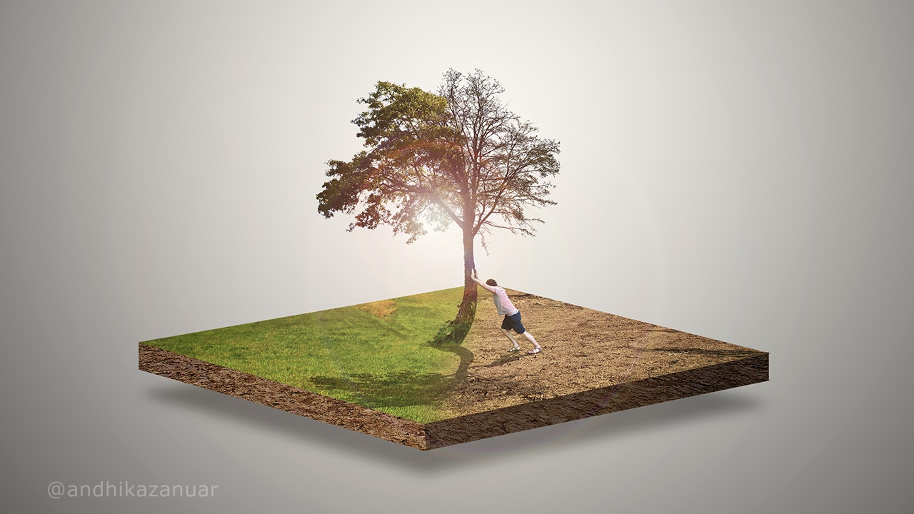Save Earth - 3D Photoshop Manipulation Tutorial - zanuara.com