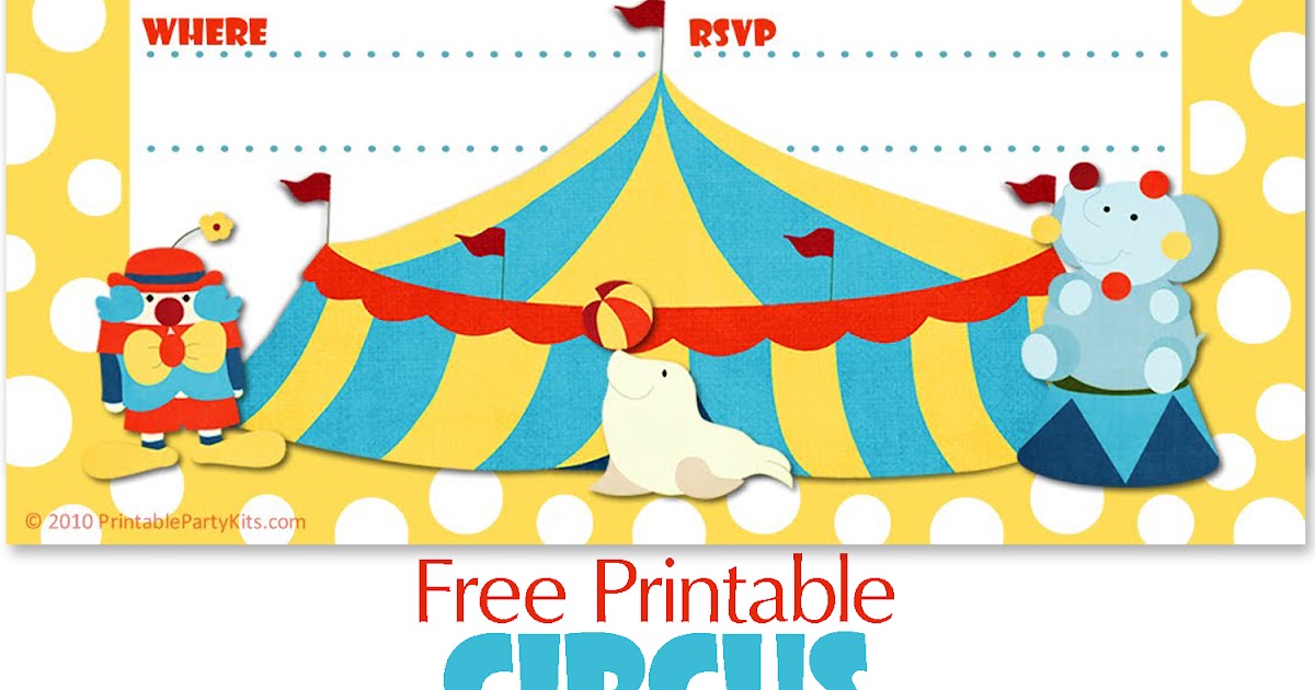 Big Top Circus Themed Party Invite Art | Free Printable Party Invitations