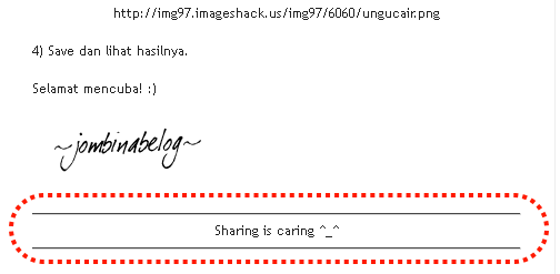 Tutorial Bina Blog: Letak ayat di bawah setiap post