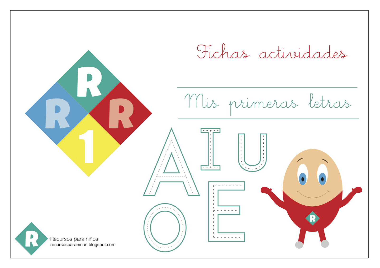 Cuaderno fichas Mis primeras letras - Infantil PDF | Recursos ...