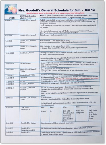 8 More Sample Schedules! - Lisa Goodell
