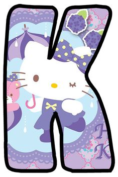 Abc de Hello Kitty con Sombrilla. - Oh my Alfabetos!