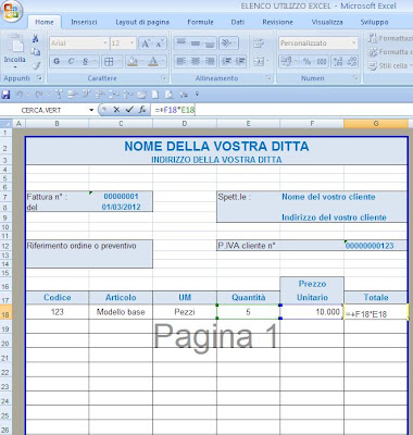 4) Adesso copiamo la formula in basso sulle altre caselle del totale ...