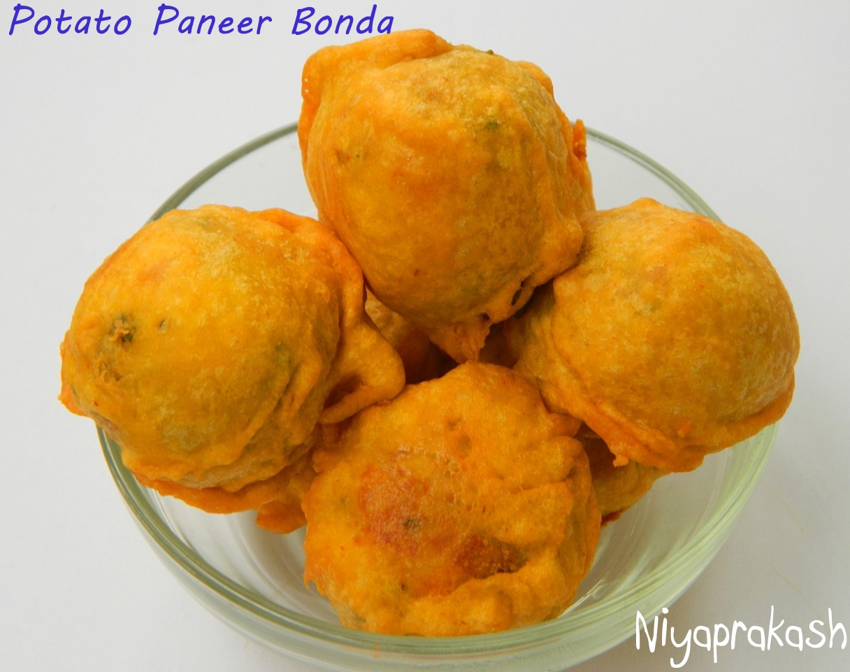 Niya's World: Paneer Potato Bonda ( without onion & garlic )
