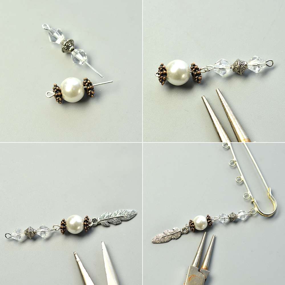 Faire une broche vintage en perles de verre