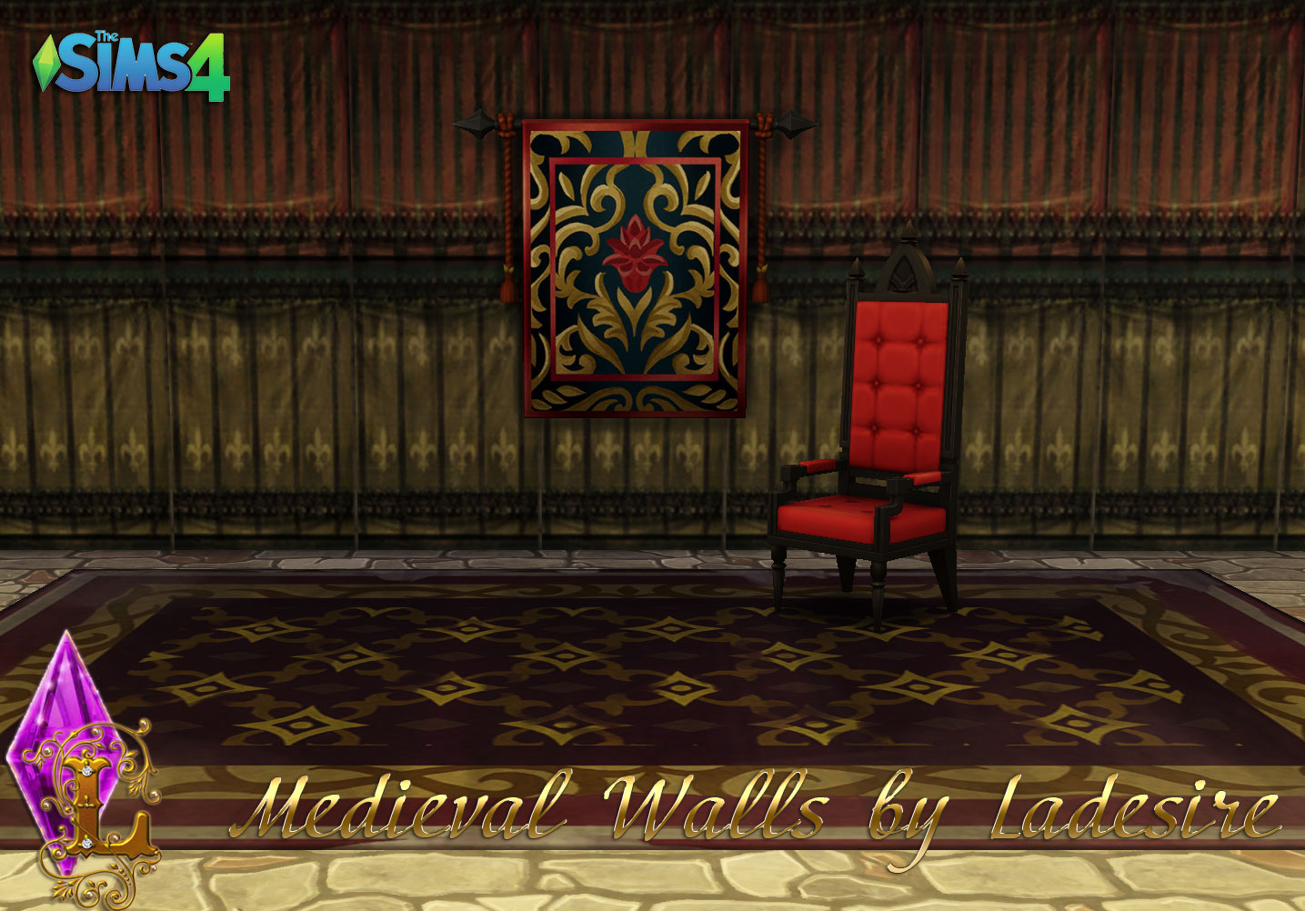 Ladesire's creative corner): TS4 - Medieval Walls by Ladesire