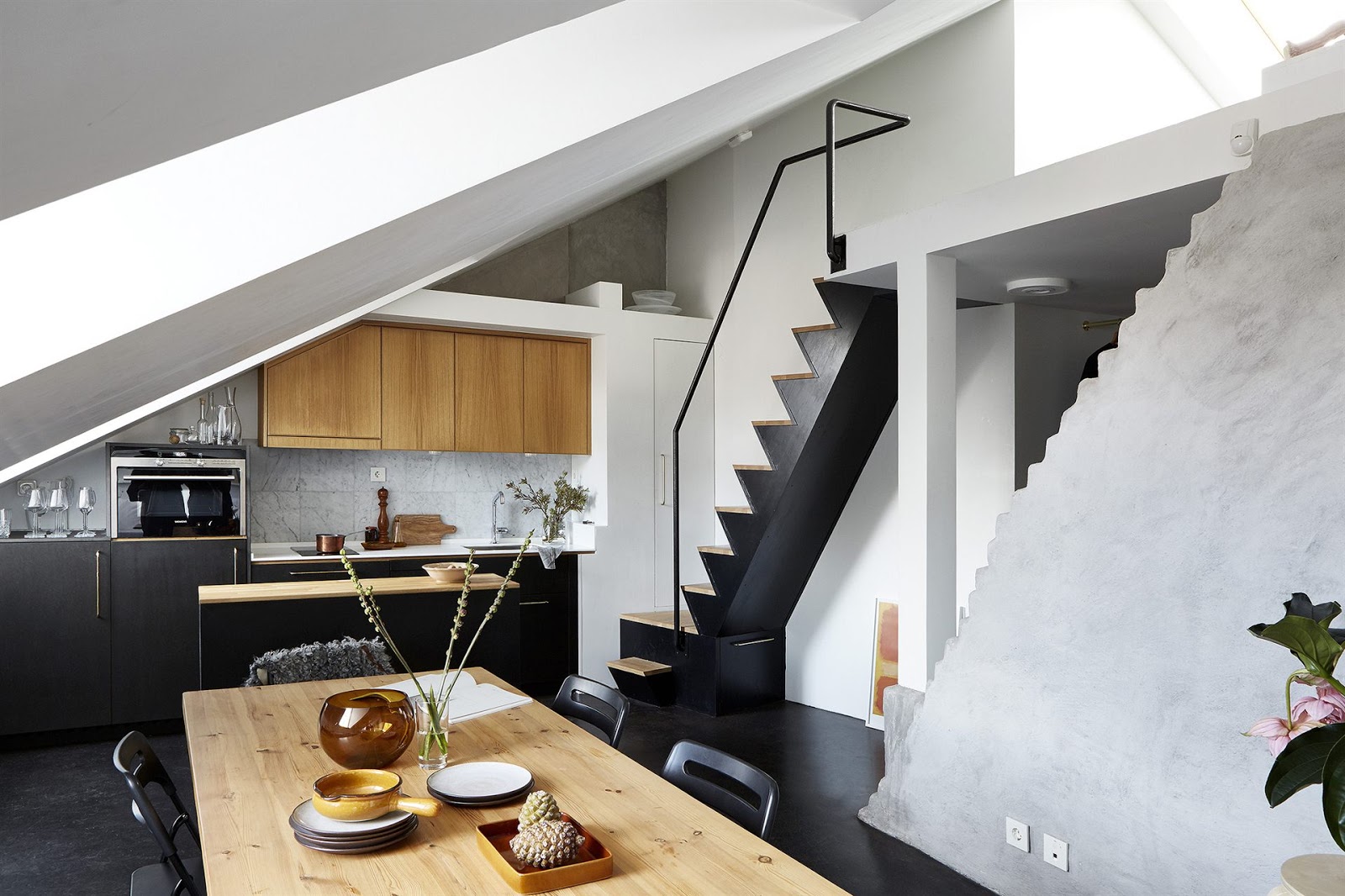 Small stylish attic studio in Stockholm - Daily Dream Decor