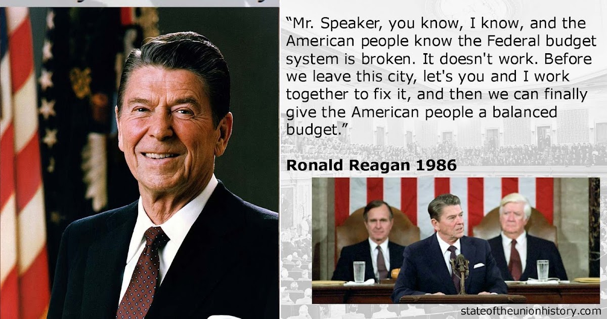 State of the Union History: 1986 Ronald Reagan - Gramm-Rudman-Hollings ...