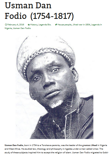 'Portraits' of Sheikh Usman dan Fodio