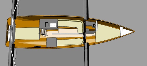 Trimaran Projects and Multihull News: Black Marlin 32' trimaran design ...