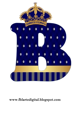 FBL arte digital: ALFABETO PERSONALIZADO COM TEMA REALEZA AZUL MARINHO