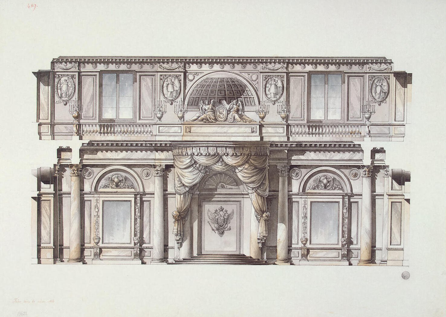Design of the St George Hall in the Winter Palace. Horizontal Section ...