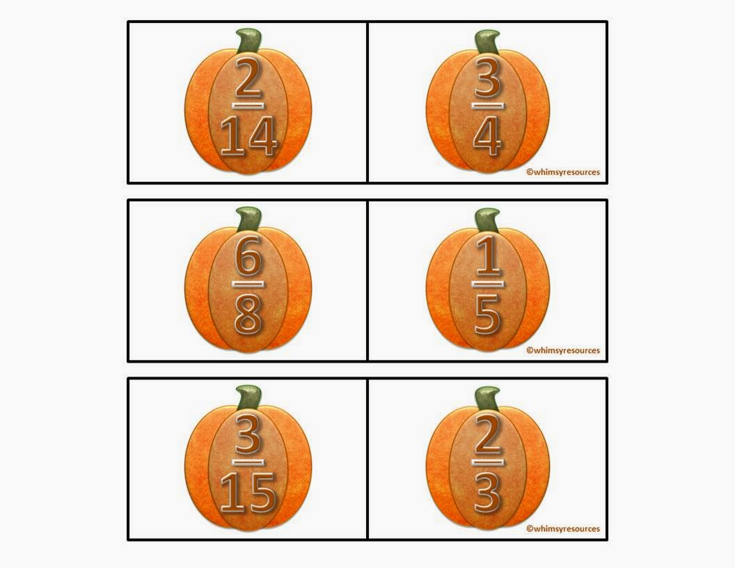 Whimsy Resources: Pumpkin Fraction Dominoes