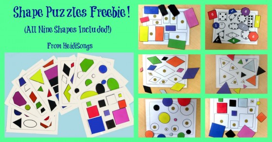 Shape Puzzles Freebie (NINE Flat Shapes Included!)