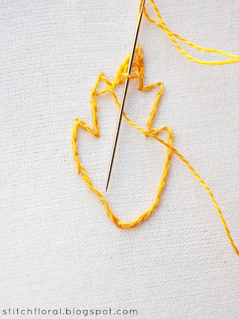 Detached buttonhole on irregular shapes - Stitch Floral