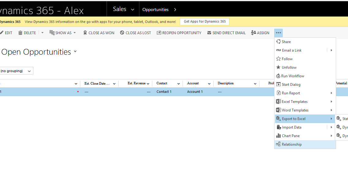 Dynamics 365 - CRM: Dynamics 365 - Disable Export To Excel Dynamics 365 - CRM: Dynamics 365 - Disable Export To Excel