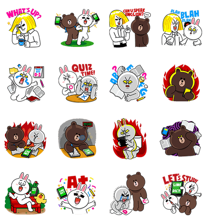LINE Stickers Community: Free line stickers-Let's study with LINE Dict
