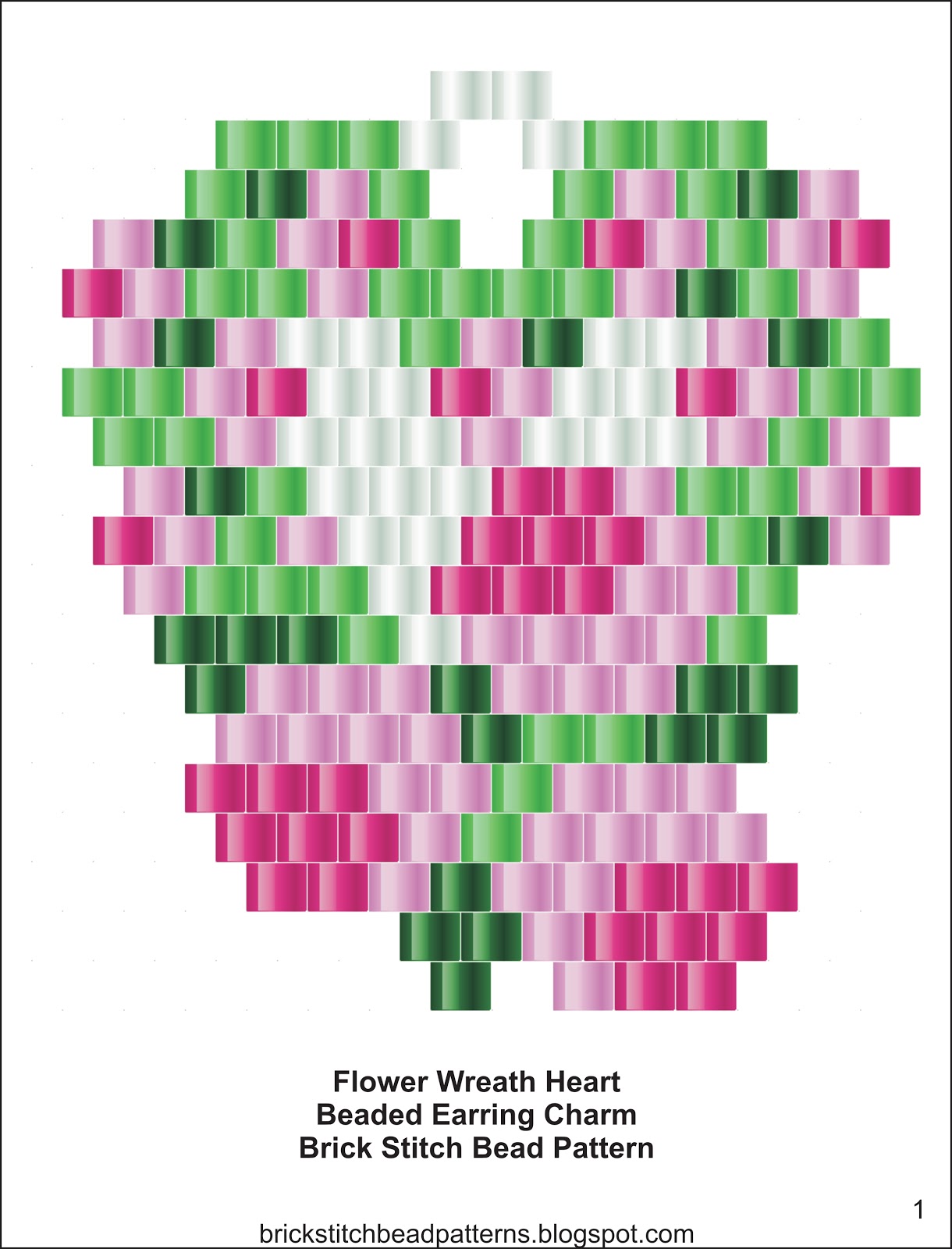 Brick Stitch Bead Patterns Journal: Flower Wreath Heart Brick Stitch ...