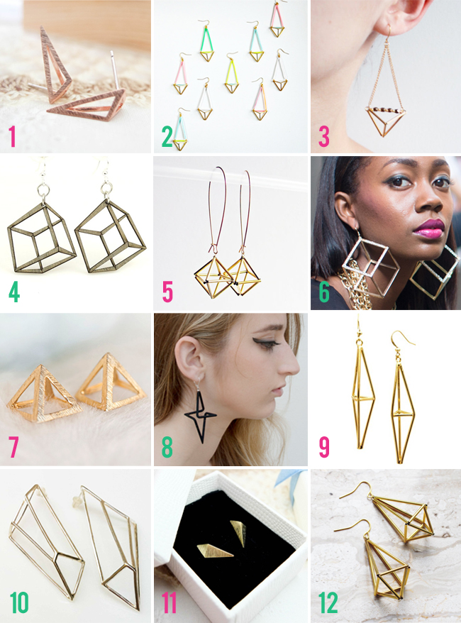 STYLE: 3D Geometric Earrings | Neon Rattail