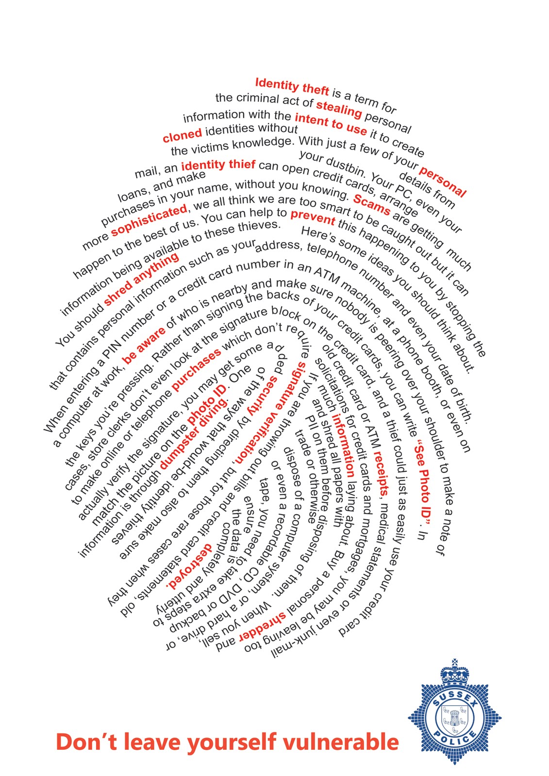 Portfolio: Emily Burgess: Identity Theft Poster Campeign