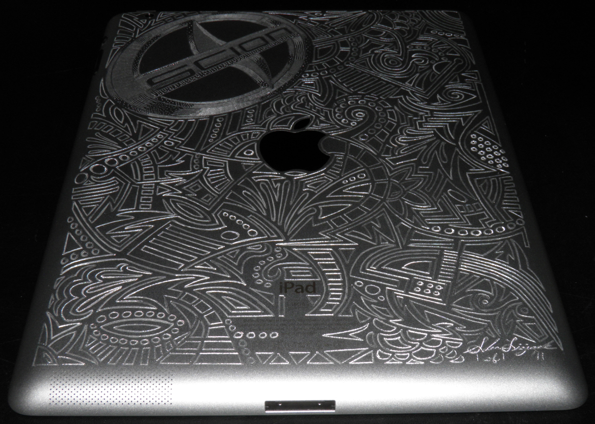 Exotic Engravings: #1 of 12 (Hand Engraved iPad 2) Sharpie Style Design