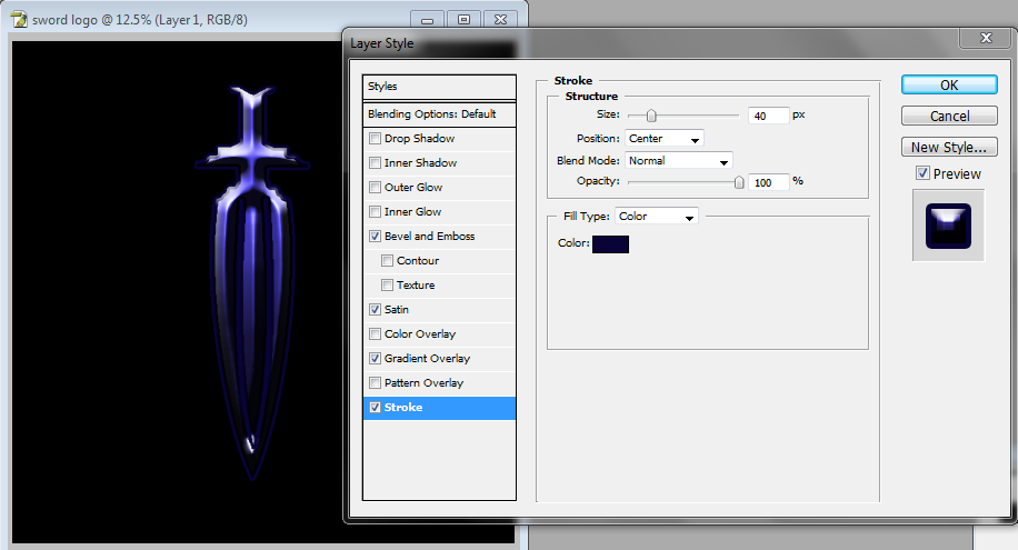 Photoshop Effect Tutorial: Photoshop Sword Logo Tutorial