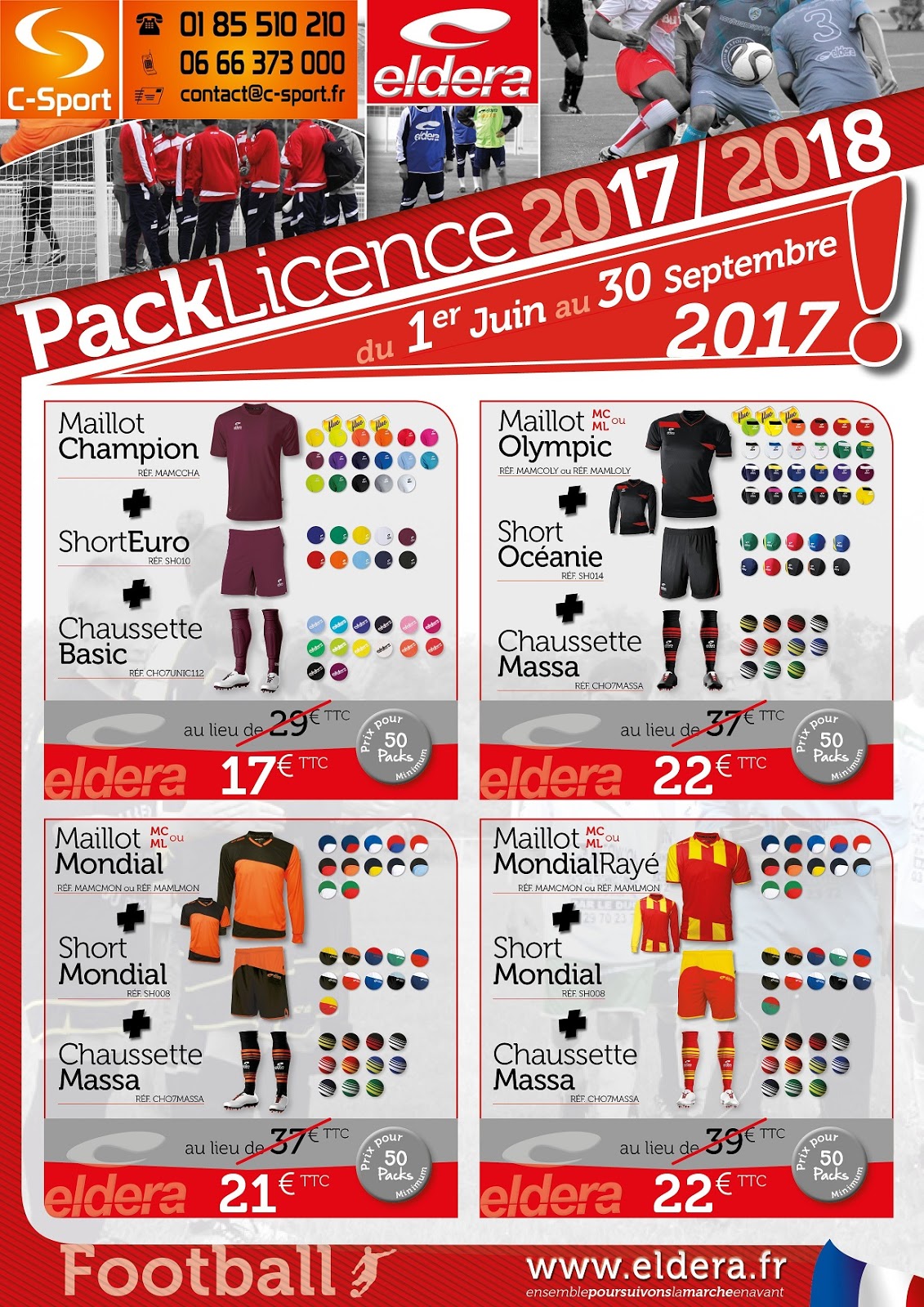 C-Sport >>> Les packs Licence Eldera pour le football - Rentrée 2017/2018