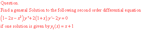 Differential Equations Solved Examples: Reduction of Order formula ...
