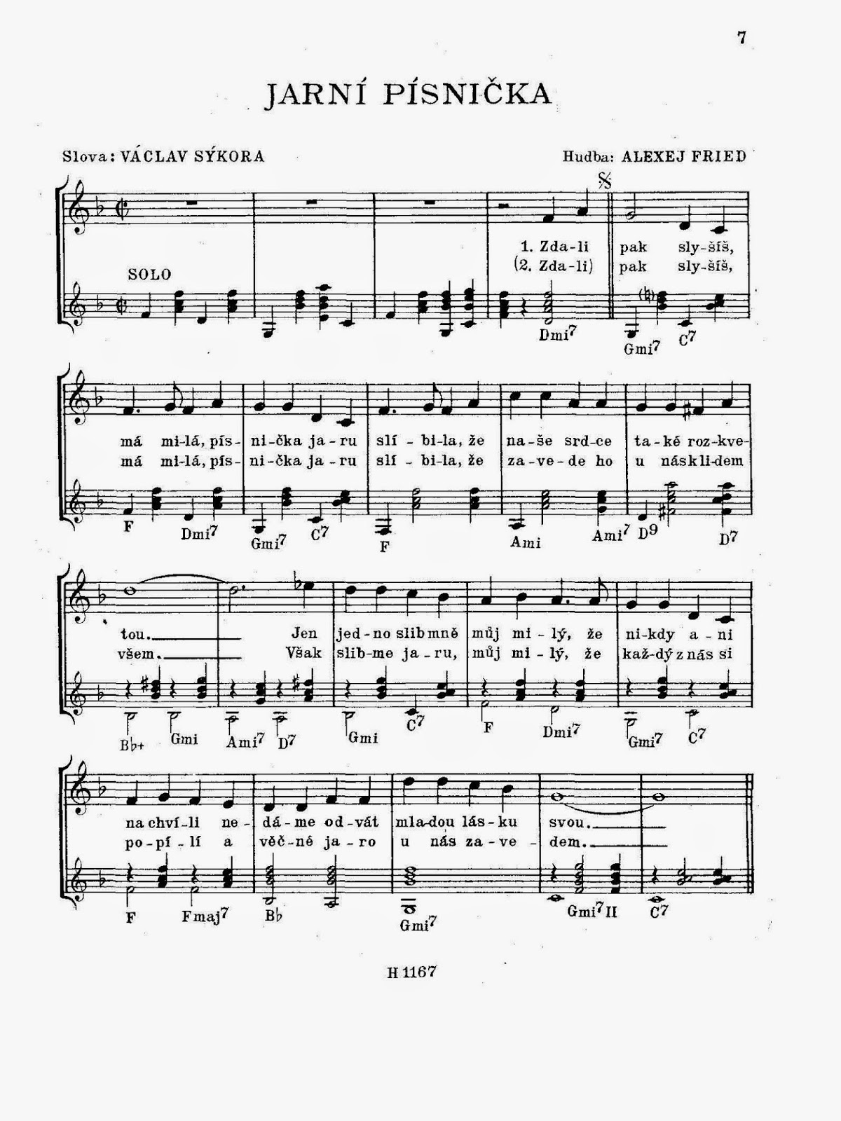 Noty starších tanečních písní