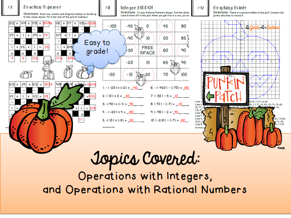 Kelly McCown: October NO PREP Math Packet - 7th Grade