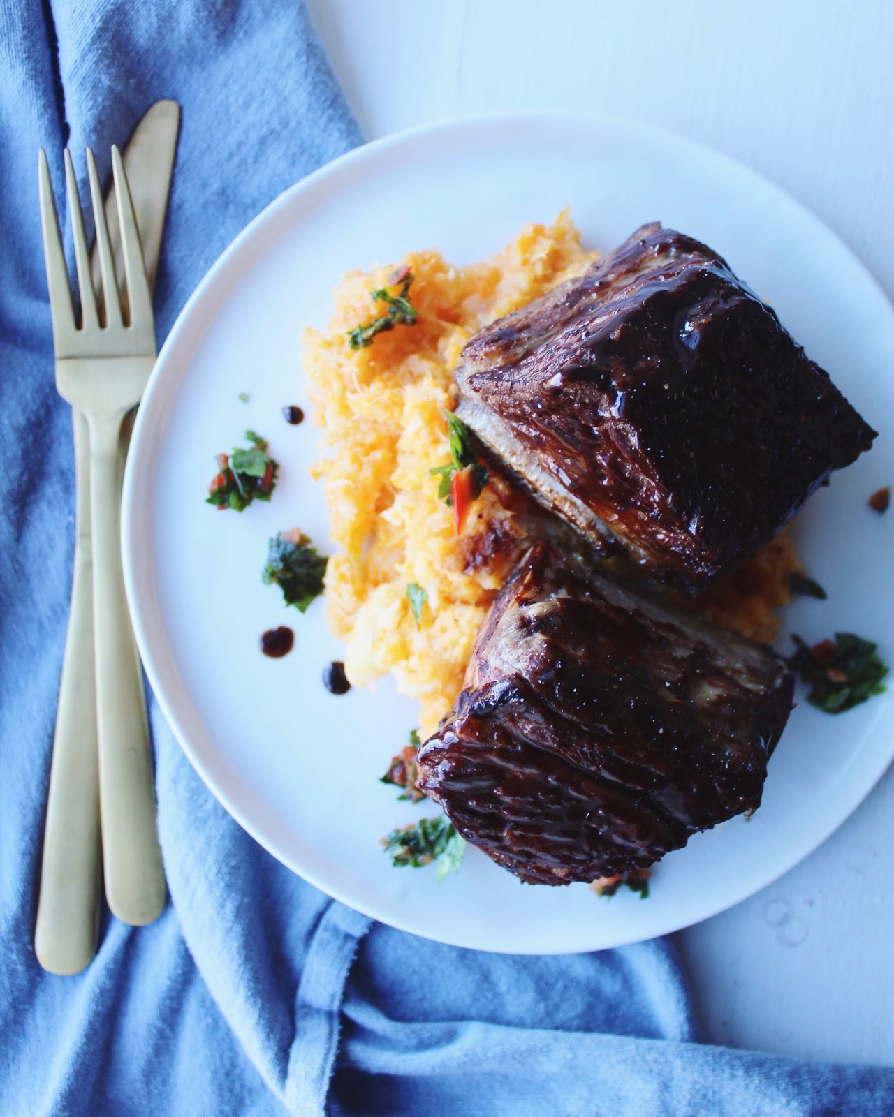 The Rosiest Cheeks: Braised Short Ribs & Parsnip Mash