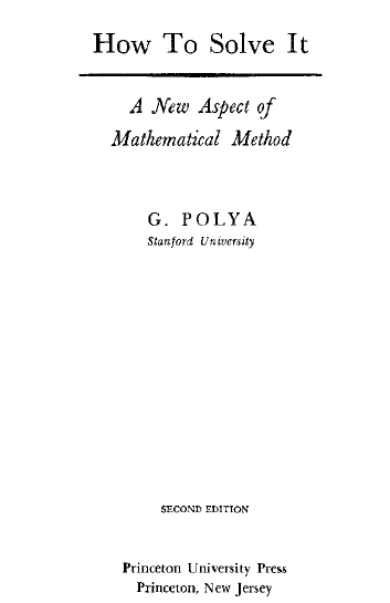Book How to solve it-G.Polya.pdf - maths monde