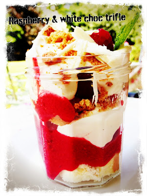 Jo's Blue AGA: Raspberry & White Chocolate Trifle