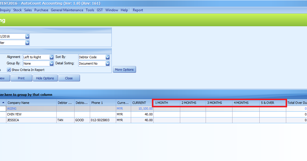 AutoCount实用小贴士: Debtor Aging