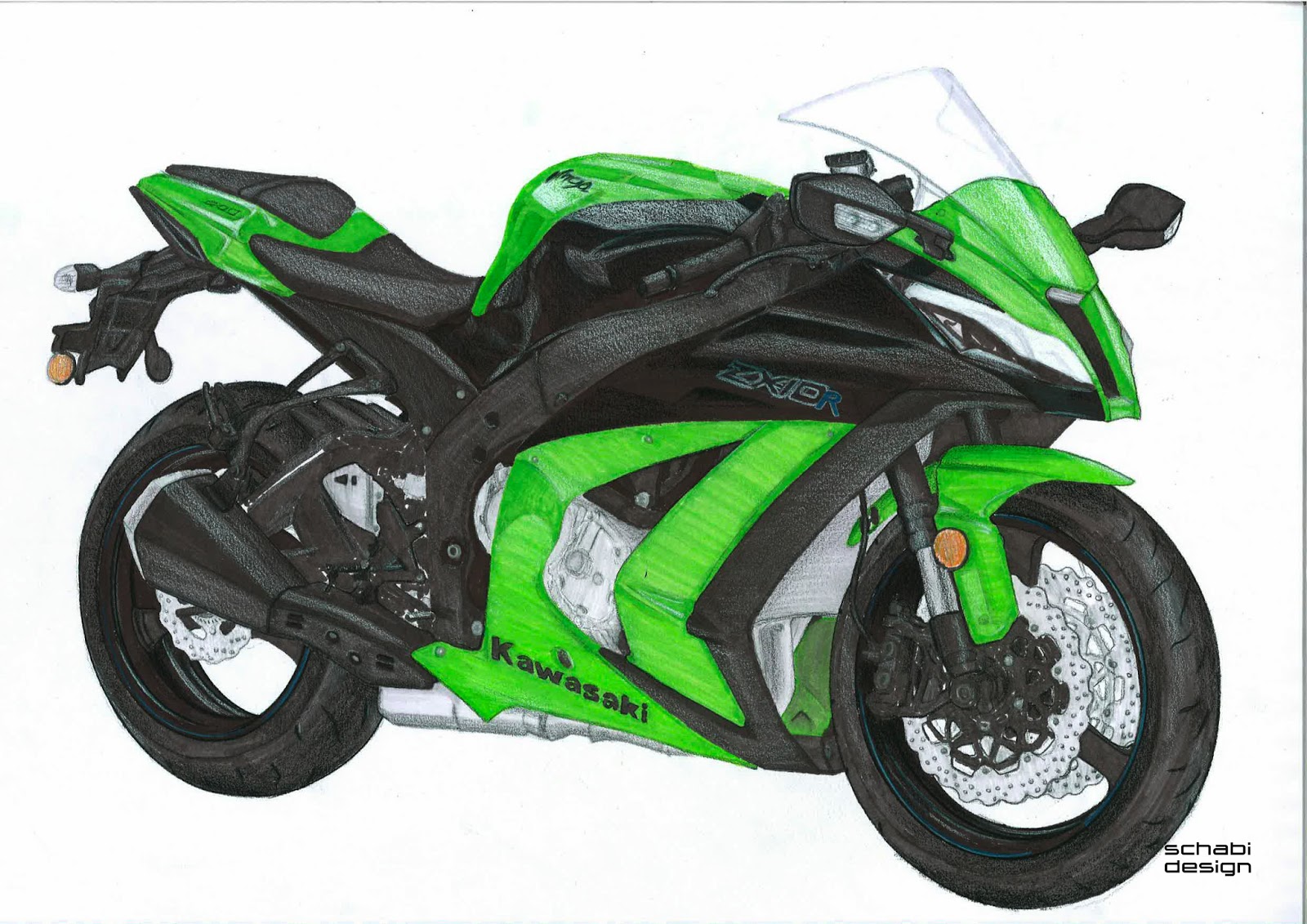 Schabi Design Sketch Site: Kawasaki Ninja Canson Rendering