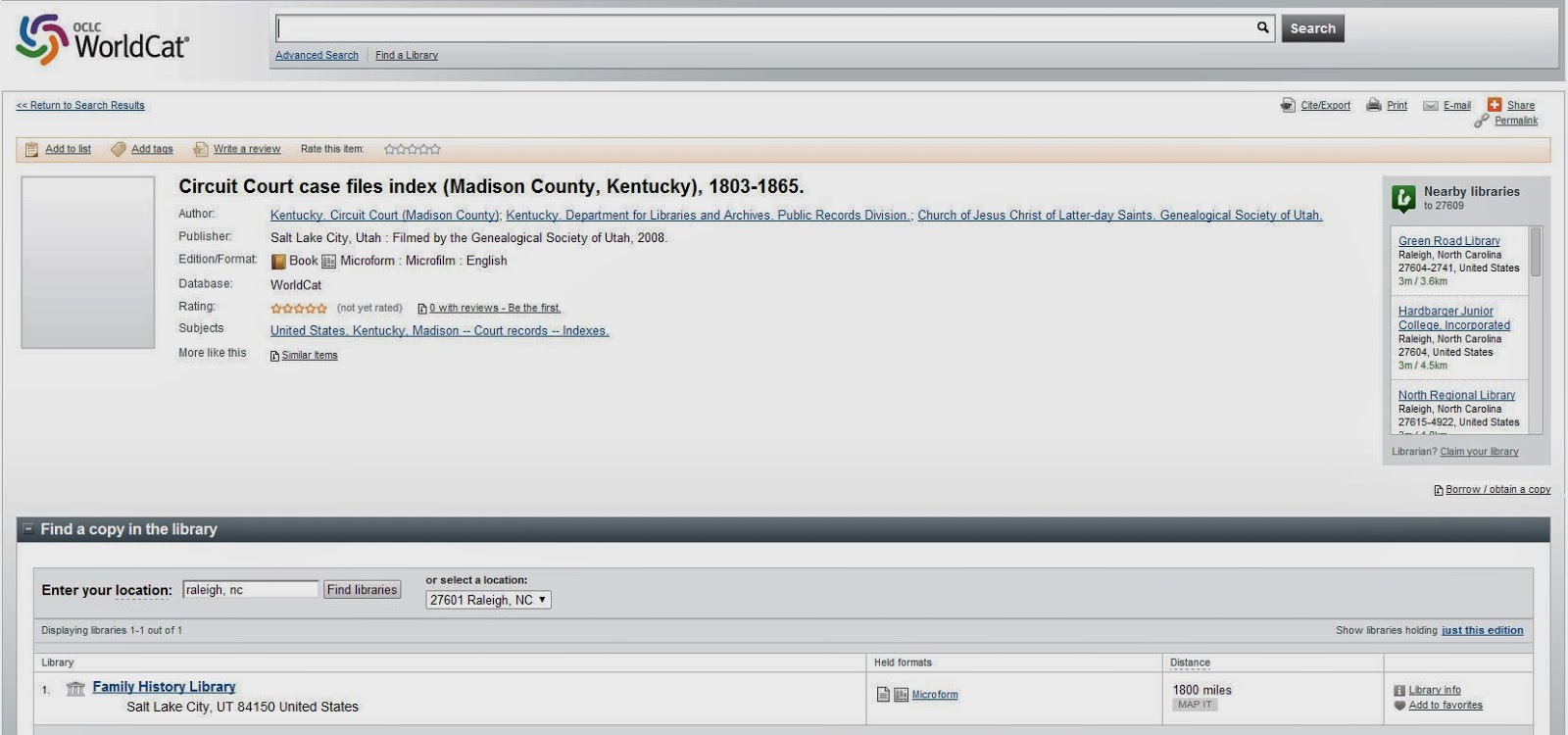 UpFront with NGS: OCLC & Worldcat + FamilySearch Catalog = Very Happy ...