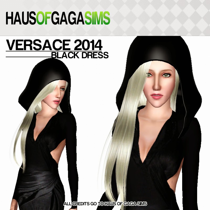 FOR MY SIMS: VERSACE 2014 BLACK SILK DRESS