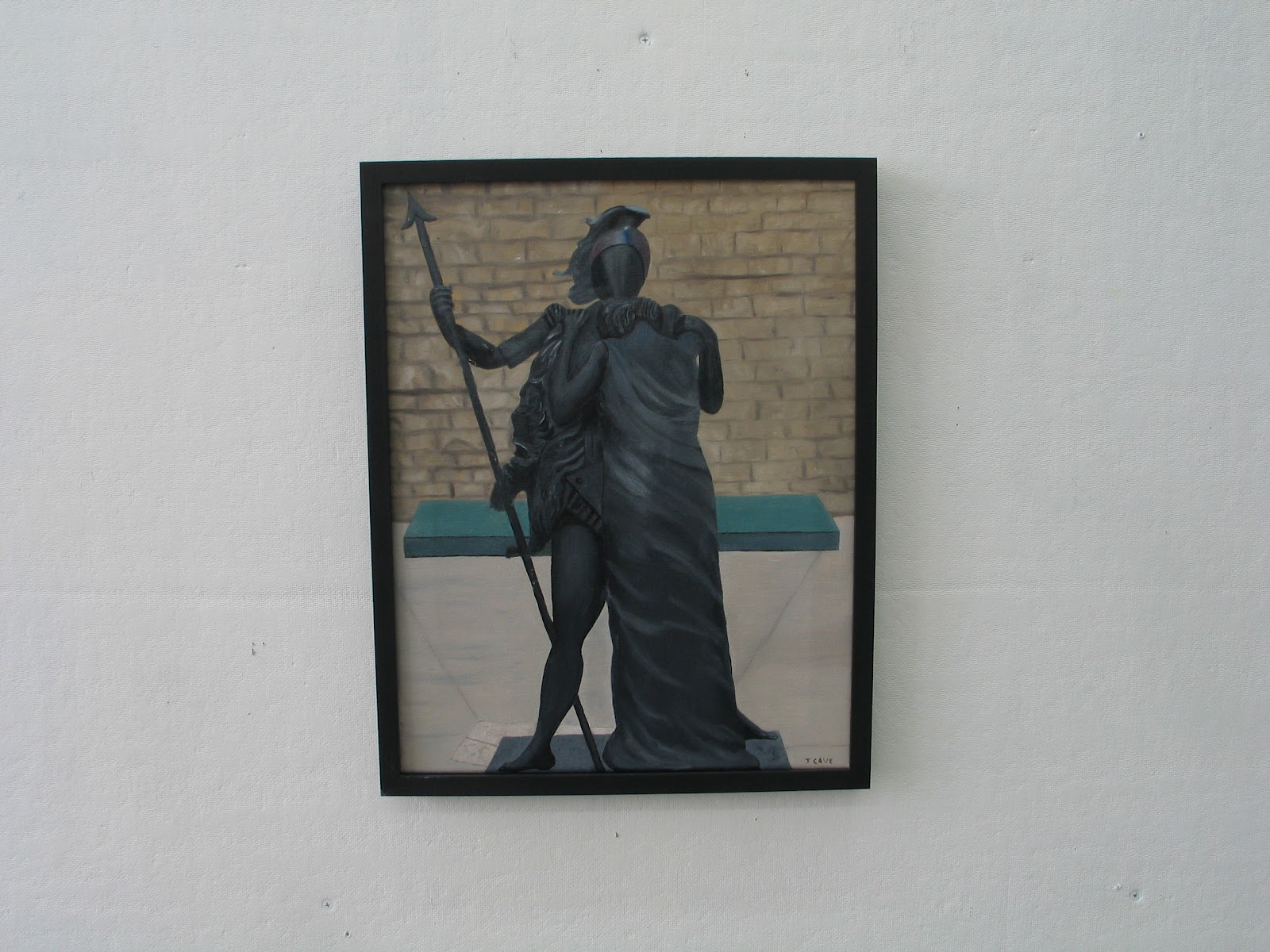 jcavepaintings: Painting of di Chirico's statue of Hector & Andromache
