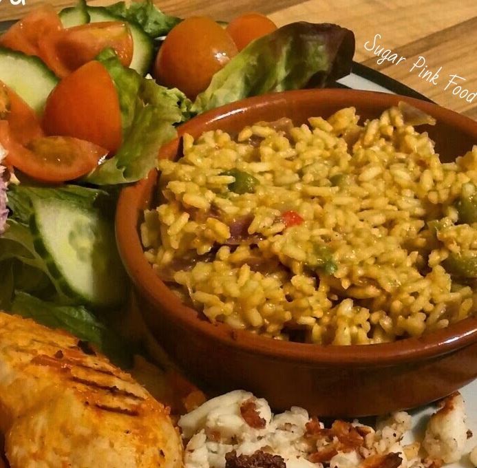 Nandos Style Spicy Rice Fakeaway Recipe | Sugar Pink Food - Healthy ...
