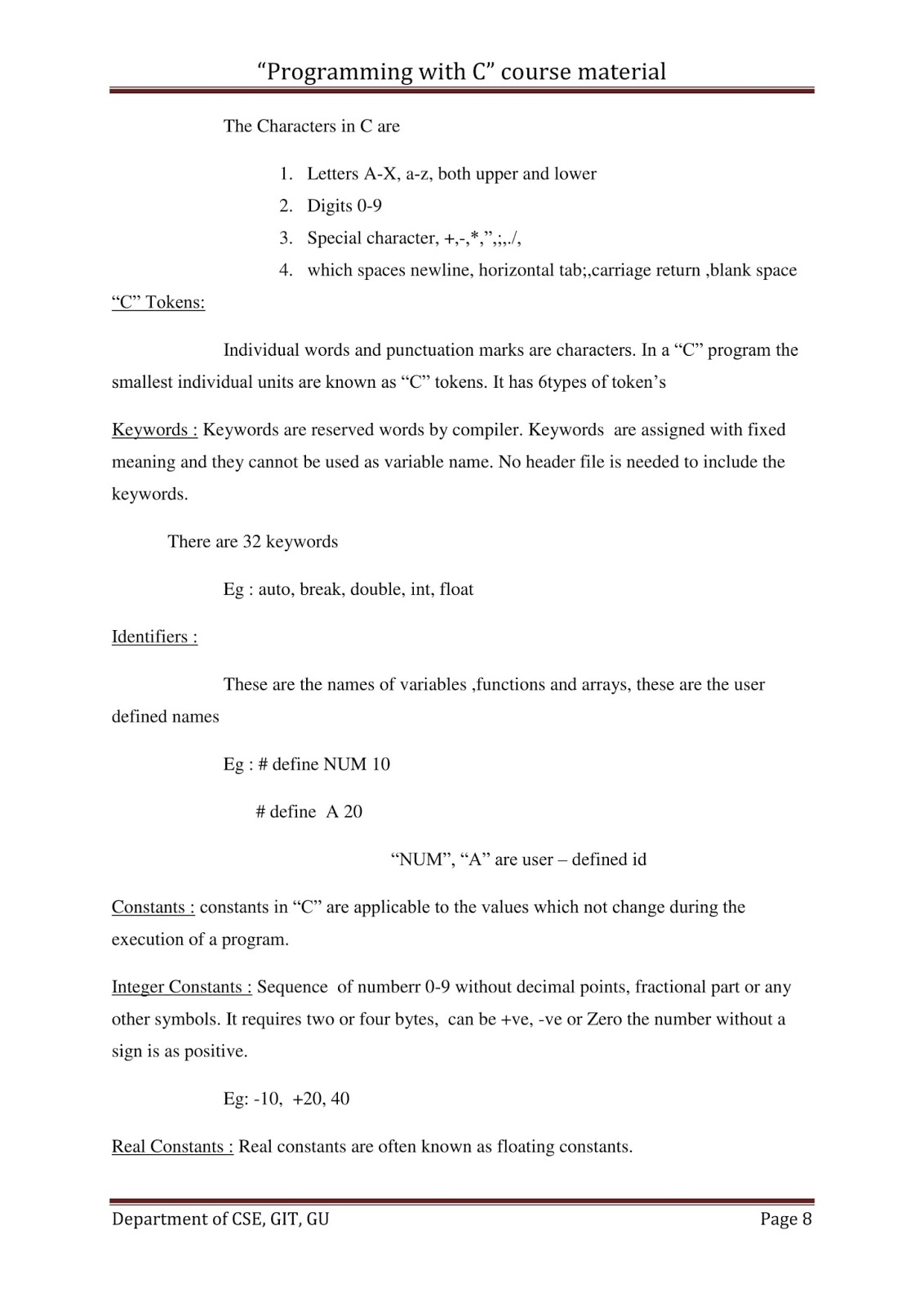 Dr. Mrinal Paliwal Blog: Basic Program Structure and Operators