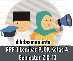 RPP 1 Lembar PJOK Kelas 4 2021/2021 Semester 2