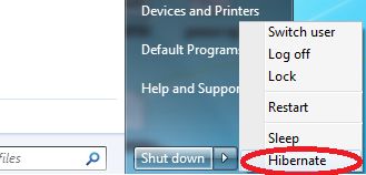 How to set hibernate in Windows 7, and 8 विण्‍डोज 7 व 8 में हाइबरनेट ...