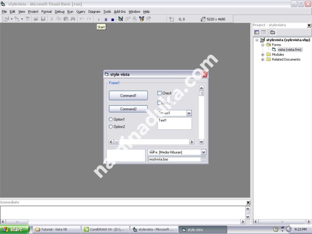 Tutorial Membuat Form Style Window VISTA Menggunakan Visual Basic 6 ...