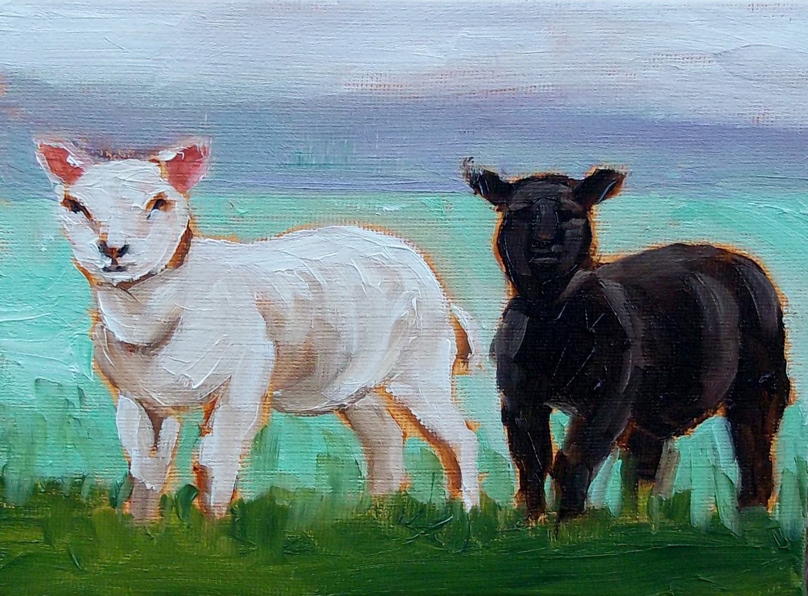 Millie's Art Journey: Two Lambs