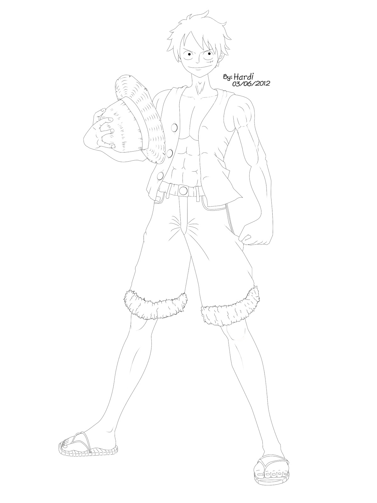 Hardi's Blog: How I Draw Monkey D Luffy (One Piece).