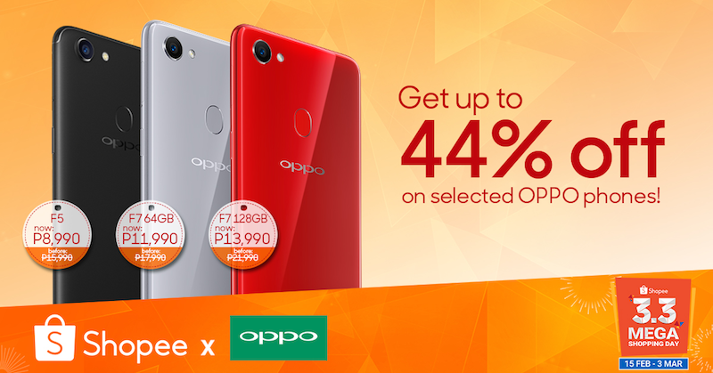 Get up to 44 percent off on OPPO phones at Shopee 3.3 Mega Shopping Sale!