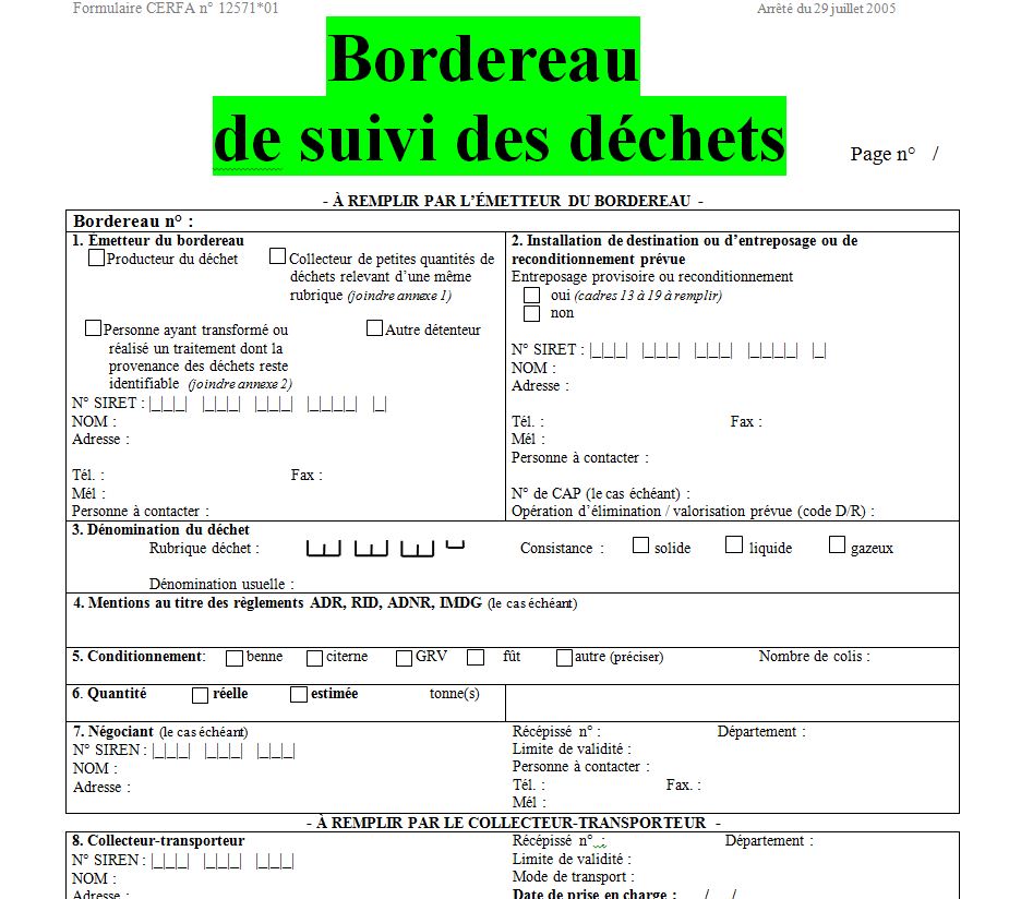 4 exemples de bordereau de suivi des déchets de chantier ( bsd ...