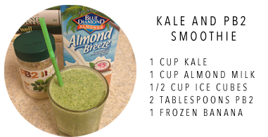 FRESH.: kale and pb2 smoothie.